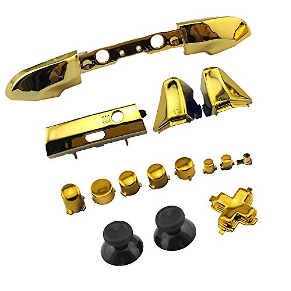 WPS Chrome Color ABXY Dpad Triggers Full Buttons Set Mod Kits for Newest Xbox One Slim/Xbox one S Controller with Screwdriver (Torx T6 T8) Set (Chrome Gold) for 1807 Version