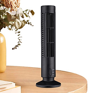 KUYYFDS Desk Fan, Tower Fan Oscillating Floor Fan Bladeless Cooling Fan Portable Vertical Conditioner for Office Home Black