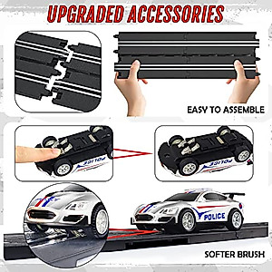 Race Track Toys for Boys Age 8-12 with 2 Loop, 4 Race Cars 1:43 Scale with Headlights, Battery Operated Slot Car Race Track Set, 2 Controllers, Lap Counter, 2 Player Game, Gift for Kids 6+ Year Old