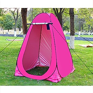 1-2 Person Pop-up Privacy Tent for Portable Toilet, Outdoor Portable Changing Room, Bathroom Tent, Cartoon Boat Changing Room, Outdoor Shower Room.Outdoor Waterproof Portable Locker Room (Pink)