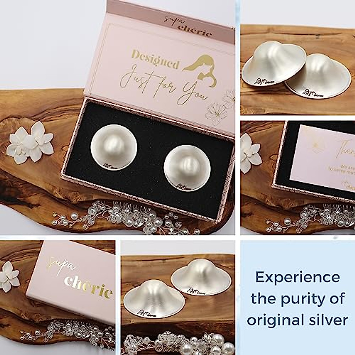 The Original Silver Nursing Cups - Nipple Shields for Nursing Newborn - Newborn Essentials Must Haves - Nipple Covers Breastfeeding - Soothe and Protect Your Nursing Nipples - 999 CT