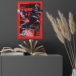 Marvel Spider-Man Miles Morales Metal Sign - Classic Miles Morales Wall Decor for Man Cave, Bedroom or Movie Room
