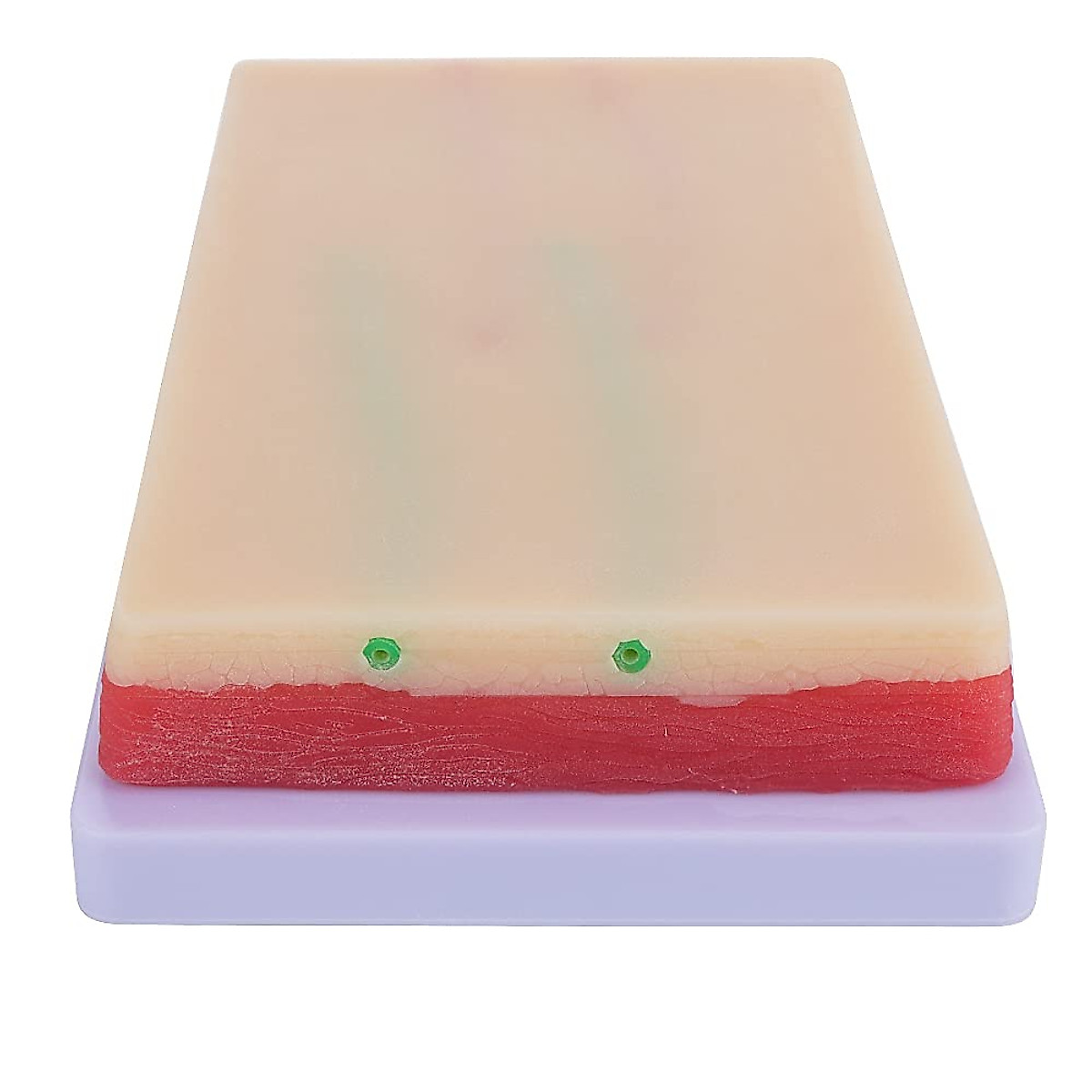 Venipuncture IV Injection Training Pad Model, Silicone Human Skin Suture Training Model, Injection Practice Pad, 4 Veins Imbedded, 3 Skin Layers(7.1" x 4" x 1.1")