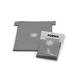 FORMA MARINE Boat Chairs High Back Grey Deck Folding Marine Aluminum Teak Furniture Set of 2 M150G