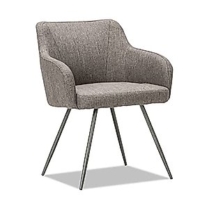 Alera ALECS4351 Captain Series Chrome Base 24 in. x 24.5 in. x 30.25 in. Guest Chair - Gray Tweed