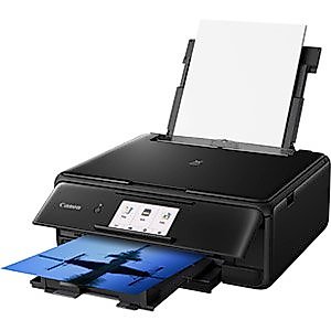 Canon Office Products TS8120 Wireless All-In-One Printer with Scanner and Copier: Mobile and Tablet Printing, with Airprint(TM) and Google Cloud Print compatible, Black, Works with Alexa