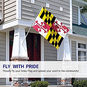 Anley Fly Breeze 3x5 Foot Maryland State Polyester Flag - Vivid Color and Fade proof - Canvas Header and Double Stitched - Maryland MD Flags with Brass Grommets 3 X 5 Ft