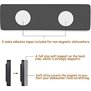 Dishwasher Magnet Clean Dirty Sign Shutter Only Changes When You Push It Non-Scratching Strong Magnet or 3M Adhesive Options Indicator Tells Whether Dishes are Clean or Dirty (Modern Silver)