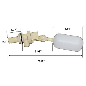 1/2 Inch Float Ball Valve ,Water Float Valve for Automatic Livestock Waterer Bowl, Horse Goat Dog Water Trough ,Pool, Aquariums(2 pack)