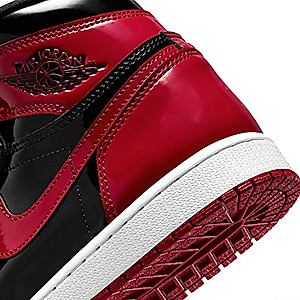Jordan Men's 1 Retro High OG Patent Bred Black/Varsity Red-White (555088 063) - 9.5