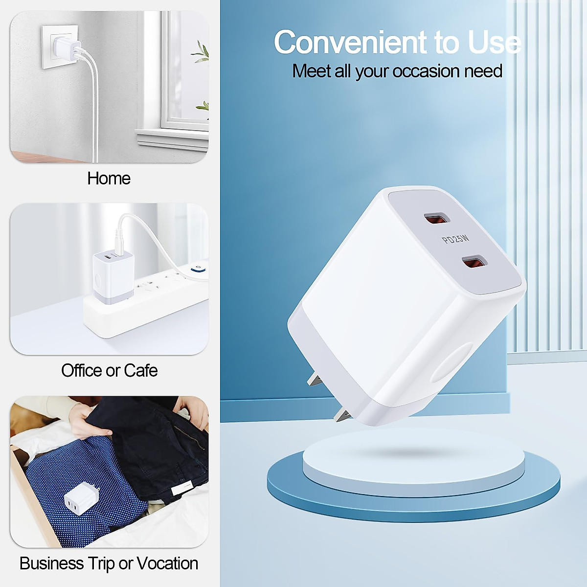 25w Type C Charger Block,Dual Port PD Power Adapter Fast Charger Brick Double USB C Wall Charger Plug for iPhone 15 14 13 12 11 Pro Max,Pixel 7a 6a 7 Pro,Samsung Galaxy S23 Ultra S22 S21 S20 S10 Plus