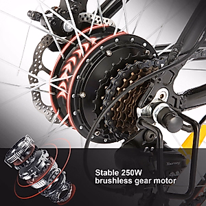 ANCHEER 26 inch Electric Bike for Adults, Commuting Ebike with 36V 10.4Ah Battery, 250W Motor Electric Mountain Bike, and Professional 21 Speed Gears