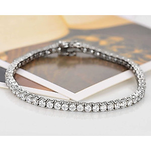 NYC Sterling 3MM Round Cubic Zirconia Classic Tennis Bracelet (rhodium-plated-brass)