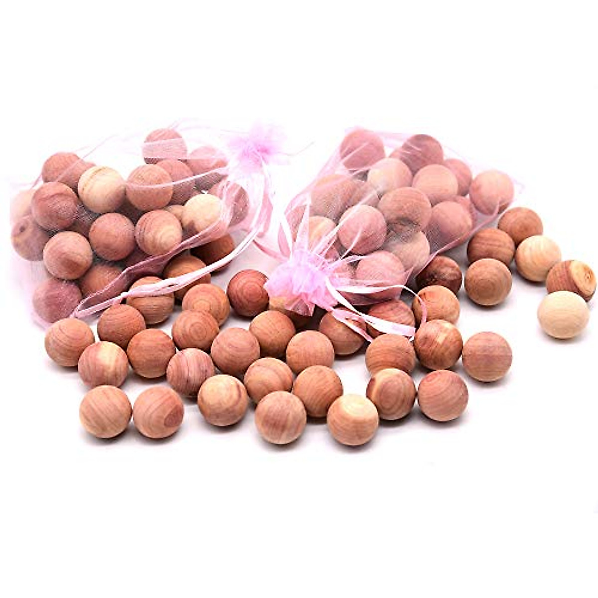 Wahdawn 4-Pack Cedar Coat Hanger /w Pants Bar, Finish Smooth Surface Well Dried Heavy Duty Cedarwood Suit Jacket Hanger, 50 Cedar Balls