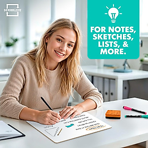 Scribbledo Small White Board Dry Erase Mini Whiteboard 9x12 Inch Small Dry Erase Board Marker Board Dry Erase Lapboards Handheld Personal White Boards for Students Small Whiteboard Office Kitchen