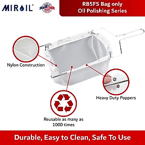 Miroil | RB5FS Fryer Filter Bag Only | MirOil EZ Flow Filter Bag | Part 12751| Use to Filter Fry Oil | Suitable for 40 lb or 50 Qt Polishing Oil | Durable, Easy to Clean with Hot Water | No Frame inc