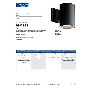 Cylinder Collection 5" Modern Outdoor Wall Lantern Light Black