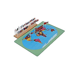 Flags of The World-Montessori Materials Geography Educational Tools Preschool Early at-Home Learning Toys