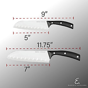 2-Piece Santoku Knife Set - 7 & 5 Inch Chef Knife, Chef Knife for Chopping Vegetables - Stainless Steel Santoku Knives - Chefs Best Chopping Knife Set -Santoku Knife 7 Inch Kitchen Utility Knife