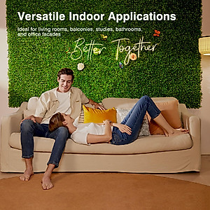 Aboofx 10x10in Artificial Grass Wall Panels, 12 Pack Boxwood Decor for Interior Walls, Garden Fences, Greenery Backdrop