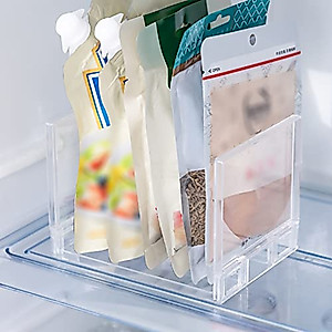 1 Pack Detachable Plastic Refrigerator Organizer Shelf Multi-Purpose Storage Rack for Fridge Cabinet Cupboard Desktop, Clear