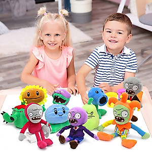 Maikerry 10 Pieces Plants Plush 1&2 PVZ Stuffed Figure vs Zombies Plushies Toy, Great Gifts for Kids Birthday,Halloween and Christmas