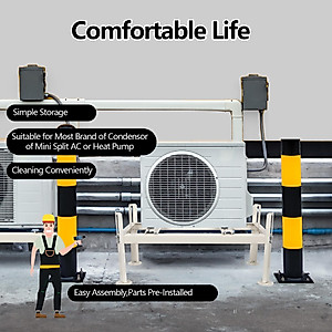 WeCooper Mini Split Ground Stand,Heavy-Duty Condenser Stand for9000-36000BTU,Mini Split AC Bracket for Ductless Air Conditioners Heat Pump System