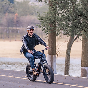 MACFOX Electric Bike for Adults, Ebike 500W/48V/10.4Ah, 20" Fat Tire Electric Bicycles Up to 20MPH & 40 Miles with Retro Motorcycle Design, Removable Battery, 50N.m Max Torque（Fenders）