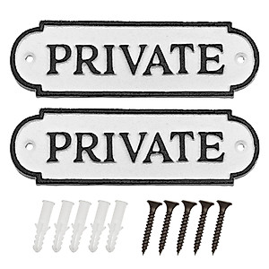 AuldHome Design Garden Gate Cast Iron Signs (Set of 2); Rustic Plaques in Black and White Farmhouse Style for GARDEN and PLEASE CLOSE THE GATE
