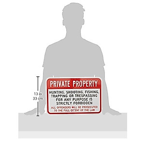 "Private Property - Hunting, Fishing, Trespassing Forbidden" Sign By SmartSign | 12" x 18" 3M Engineer Grade Reflective Aluminum