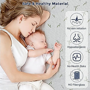 IULULU Queen Size Mattress, 8 Inch Queen Mattress in a Box, Gel Memory Foam Bamboo Cover Mattress Green Tea Cooling Medium Firm Bed Mattress for Pain Relief, CertiPUR-US Certified,White