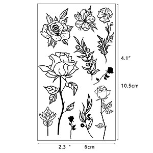 GLARYYEARS 150+ Pattern Black Tiny Temporary Tattoo, Hands Face Halloween Tattoo Sticker for Men Women, Flower Space Moon Snake Designs Body Art on Arm Neck Shoulder Clavicle Waterproof