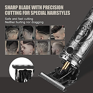 RESUXI Hair Clippers for Men Hair Trimmer for Barbers,Professional Cordless T Blade Trimmer, Beard Edger Liners,Barber Shavers,Ornate Knight Close-Cutting Hair Machine