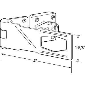 Prime-Line U 9951 Keyed Hasp Lock – Twist Knob Keyed Locking Hasp for Small Doors, Cabinets and More, 4” x 1-5/8”, Steel, Chrome Plated (Single Pack)