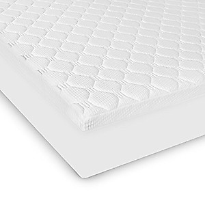 BioPEDIC Hybrid Micro Coil and Memory Foam Mattress Topper, Twin, White