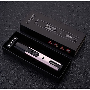 Dual Jet Torch Lighter,1300℃ Kitchen Torch Refillable Butane Adjustable Flame Visible Gas Window Cooking Torch for Cigar Cigarette,DIY,BBQ,Welding,Pink