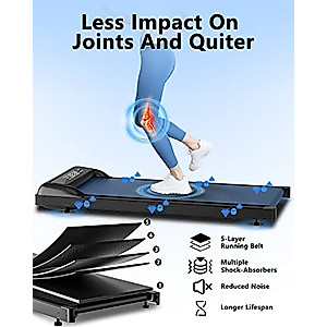 Walking Pad Under Desk Treadmill,Portable 2 in 1 Desk Treadmill for Home,Quiet Mini Walking Pad for Work from Home with Remote Control(𝐋𝐢𝐟𝐞𝐭𝐢𝐦𝐞 𝐖𝐚𝐫𝐫𝐚𝐧𝐭𝐲)