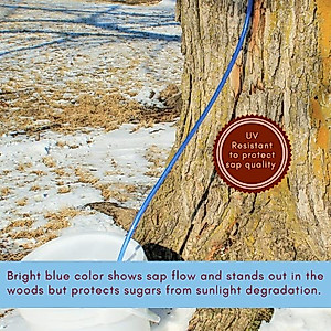 Maple Syrup Tree Tapping Tubing Line – 50 FEET - 5/16 inch Vacuum Line Hose – Can use with Drop Line Tubes Set-up – Semi Stiff Blue – 15 Year (50 Foot Length)
