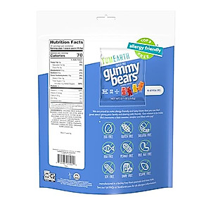 YumEarth Organic Fruit Flavored Gummy Bears, 10- .7oz. Snack Packs, Allergy Friendly, Gluten Free, Non-GMO, No Artificial Flavors or Dyes