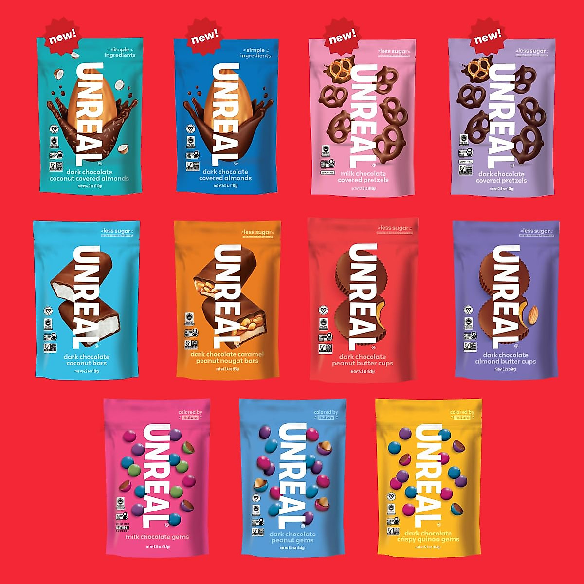 Halloween Edition UNREAL Dark Chocolate Peanut Butter Cups (40 Cups) | 5g Sugar | Certified Vegan, Gluten Free, Fair Trade, Non-GMO | No Sugar Alcohols or Soy | 2 boxes