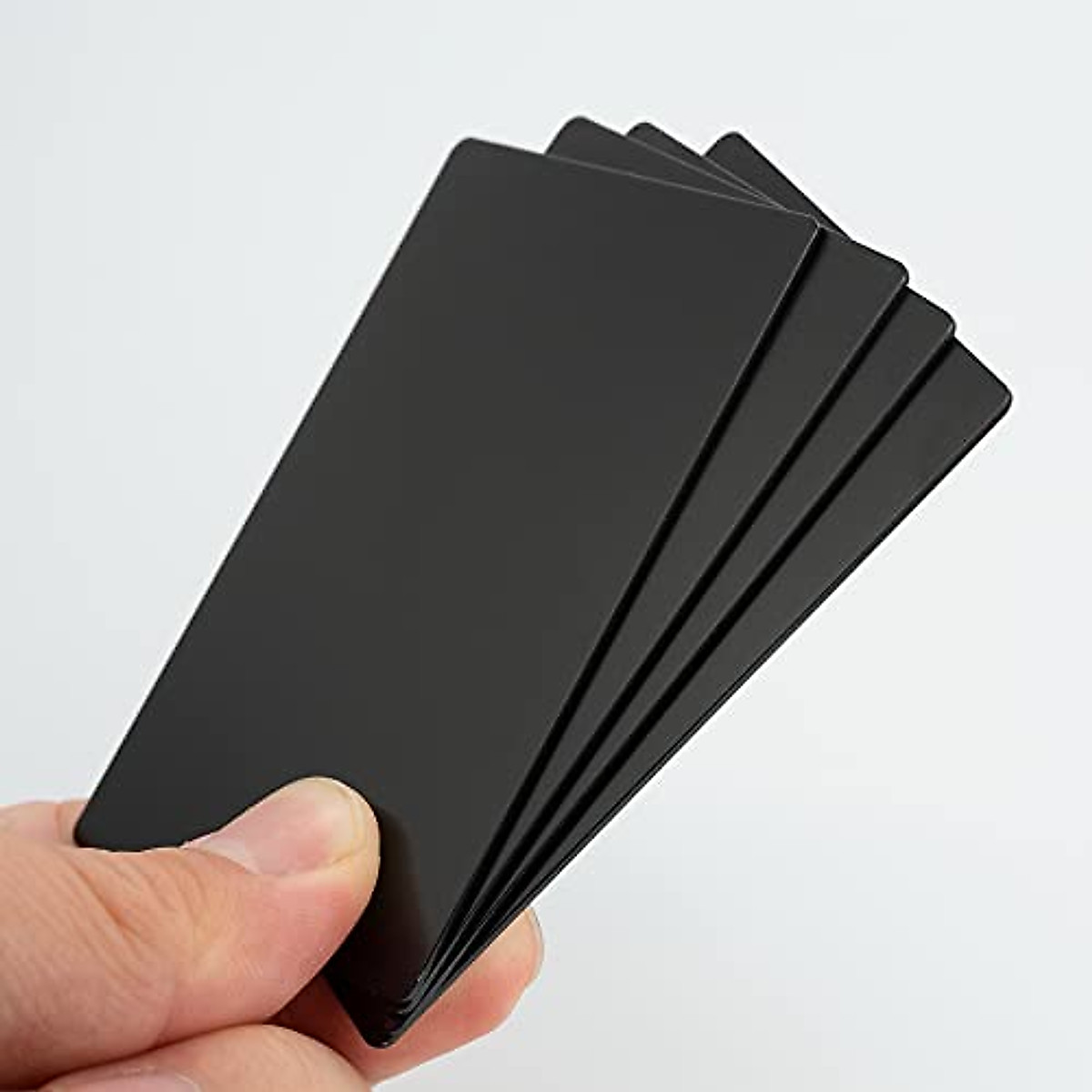 StayMax Anodized Aluminum Business Cards Blanks Metal Engraving Sheets Aluminum Blanks 10 Pack (Black)