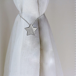 DOITOOL Holder Decorative Tiebacks Holdback Drape Magnetic Buckle for Bedroom Modern Clips Tieback Ties Accessories Holdbacks Home Window Rope Holdback, Weave Curtains Star Backs Tie