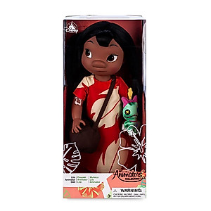 Disney Animators' Collection Lilo Doll – Lilo & Stitch – 16 Inches - Scrump with Molded Details, Fully Posable Toy in Satin Dress - Suitable for Ages 3+ Toy Figure