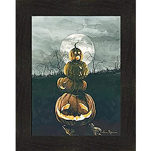 The Jack-O-Bats by John Rossini 16x20 Halloween Pumpkin Pumpkins Jack-o-lantern Bats Spooky Framed Art Print Wall Décor Picture