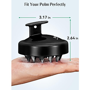 HEETA 2 Pack Hair Scalp Massager Shampoo Brush for Hair Growth, Hair Scalp Scrubber with Soft Silicone, Wet and Dry Hair Detangler (Red & Black)