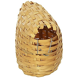 Prevue Pet Products BPV1155 Bamboo Covered Breeding Nest Hut for Birds, Large