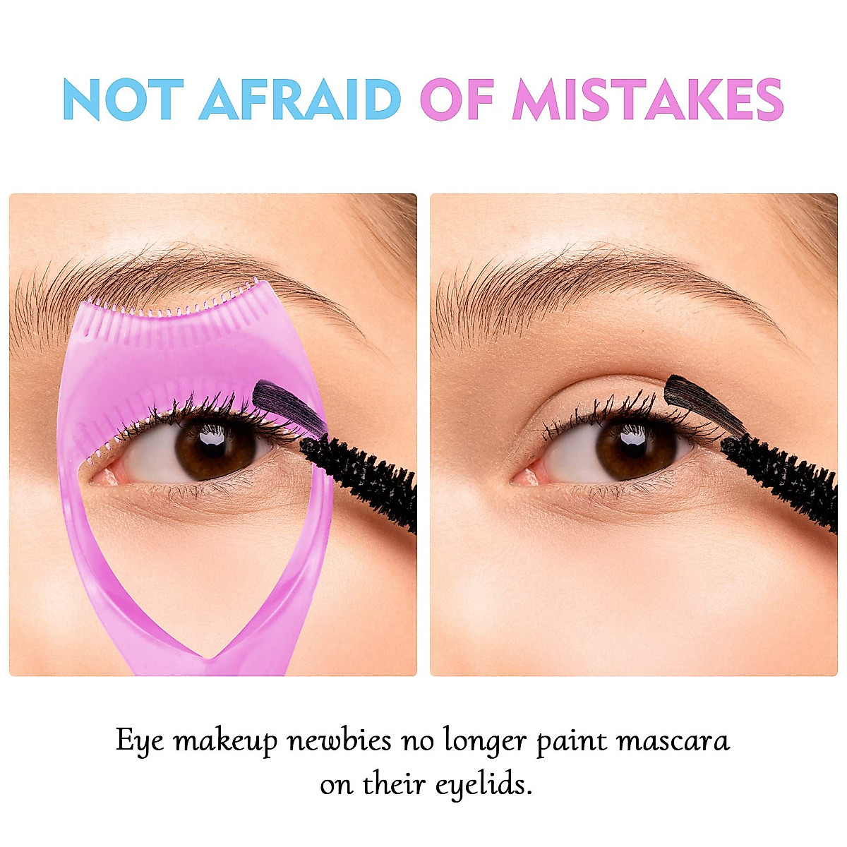 3 IN 1 Eyelash Tool Lash Buddy, Mascara Guard & Eyelash Brush Tool & False Lashes Helper, Lash Mascara Shield Applicator Guard Comb Protector Eyelid for Lashes Natural Look Make Up | 3-Pack