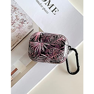 Flower Case Compatible with Apple AirPods Pro Floral, Leaf Smooth Design Cute Kawaii Protective Case Anti-Fall Headphone Case for Airpod Pro Case (AirPods Pro, Rose Gold Leaf)