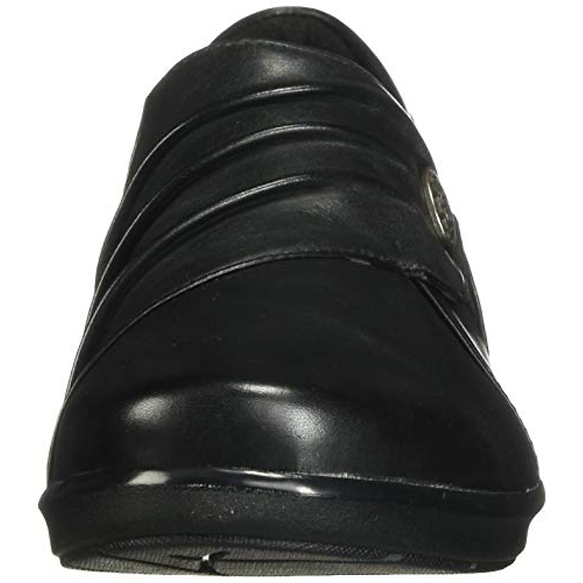 Clarks Women's Hope Roxanne Loafer, Black Leather, 9.5 W US