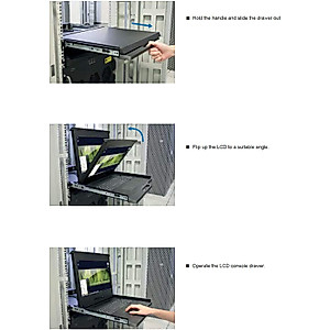 Crystal Image Technologies - 1U 19" Rackmount Monitor with 8 Port KVM Switch, 1440 X 900, 8 VGA/USB Cables Included, Part#RM-131-19W-801, 3 Year Warranty
